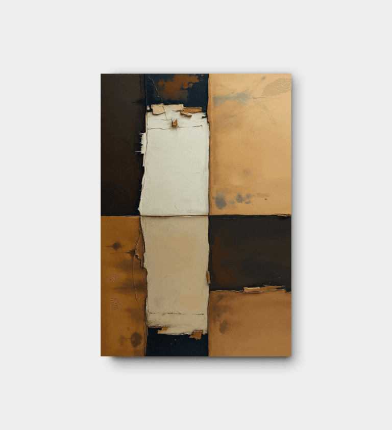 Beige abstrakt bilde til soverom – Moderne Veggkunst
